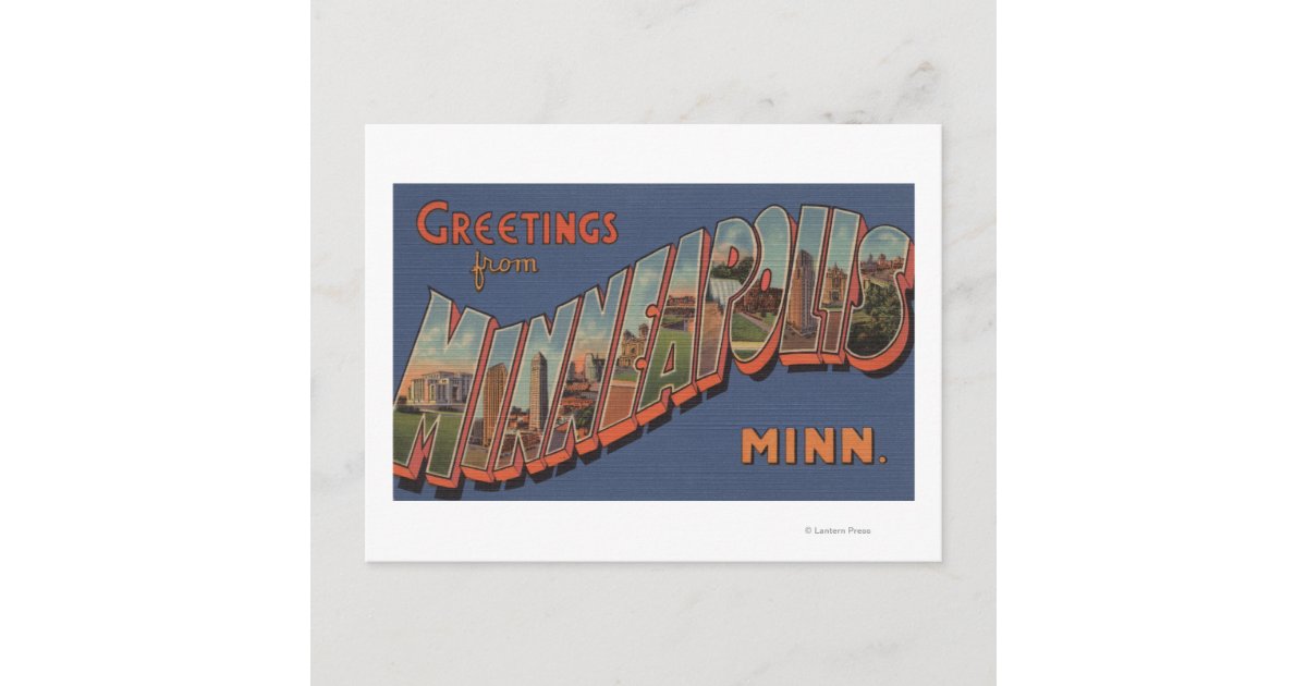 Minneapolis, Minnesota - Large Letter Scenes Postcard | Zazzle