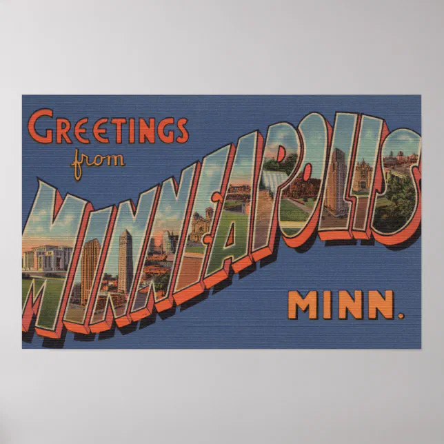 Minneapolis, Minnesota - Large Letter Scenes Poster | Zazzle