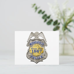 Minneapolis Minnesota Police Badge Postcard | Zazzle