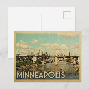 Minneapolis Postcard Minnesota Vintage Travel | Zazzle