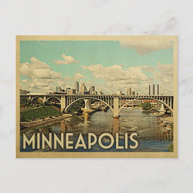 Minneapolis Postcard Minnesota Vintage Travel | Zazzle