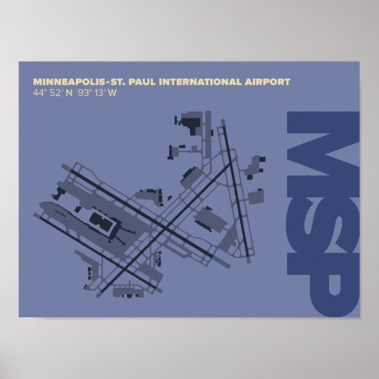 Minneapolis-St. Paul Airport (MSP) Diagram Poster | Zazzle.com