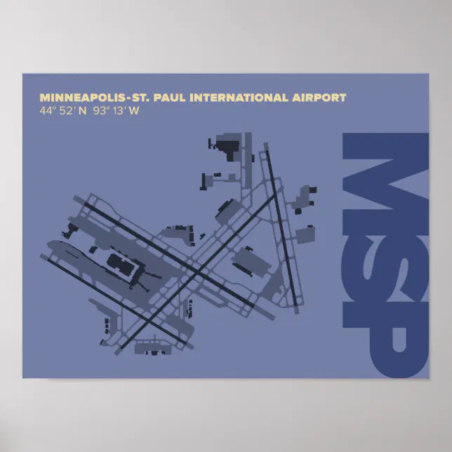 Minneapolis-St. Paul Airport (MSP) Diagram Poster | Zazzle