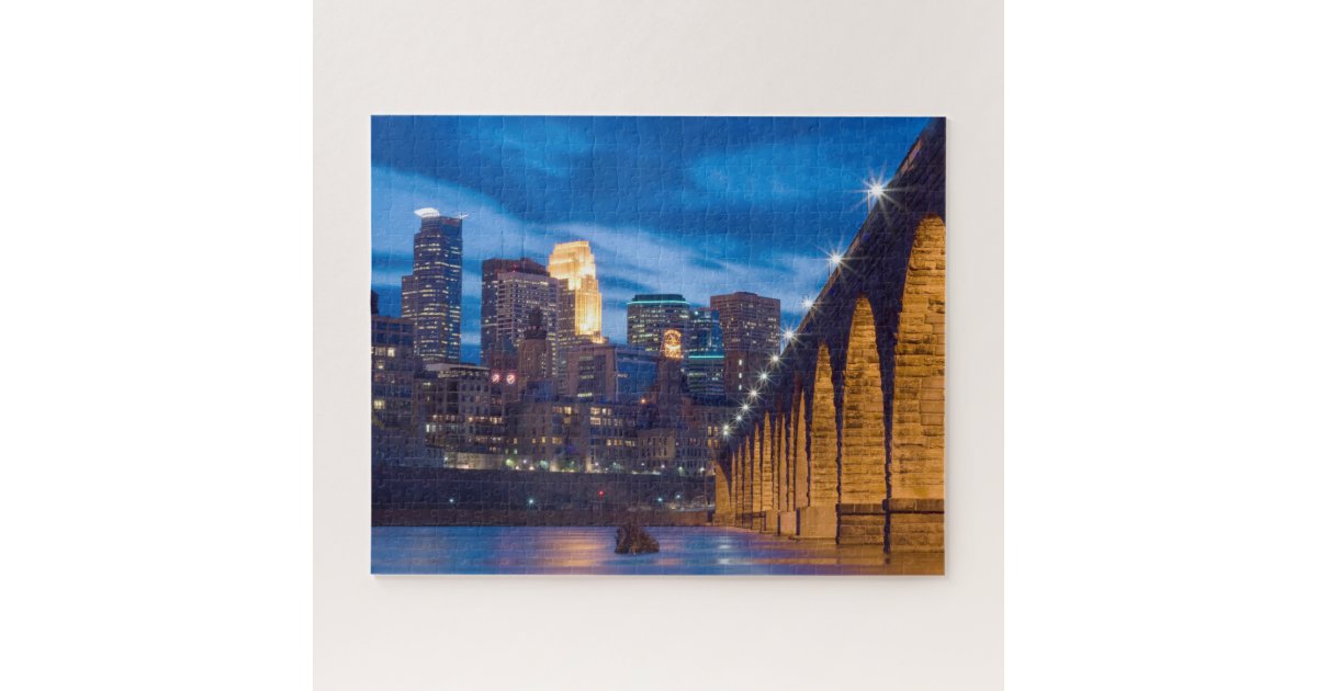 Minneapolis Stone Arch Bridge Skyline puzzle | Zazzle