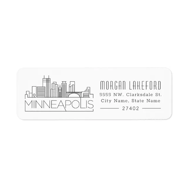 Minneapolis Stylized Skyline | Label | Zazzle