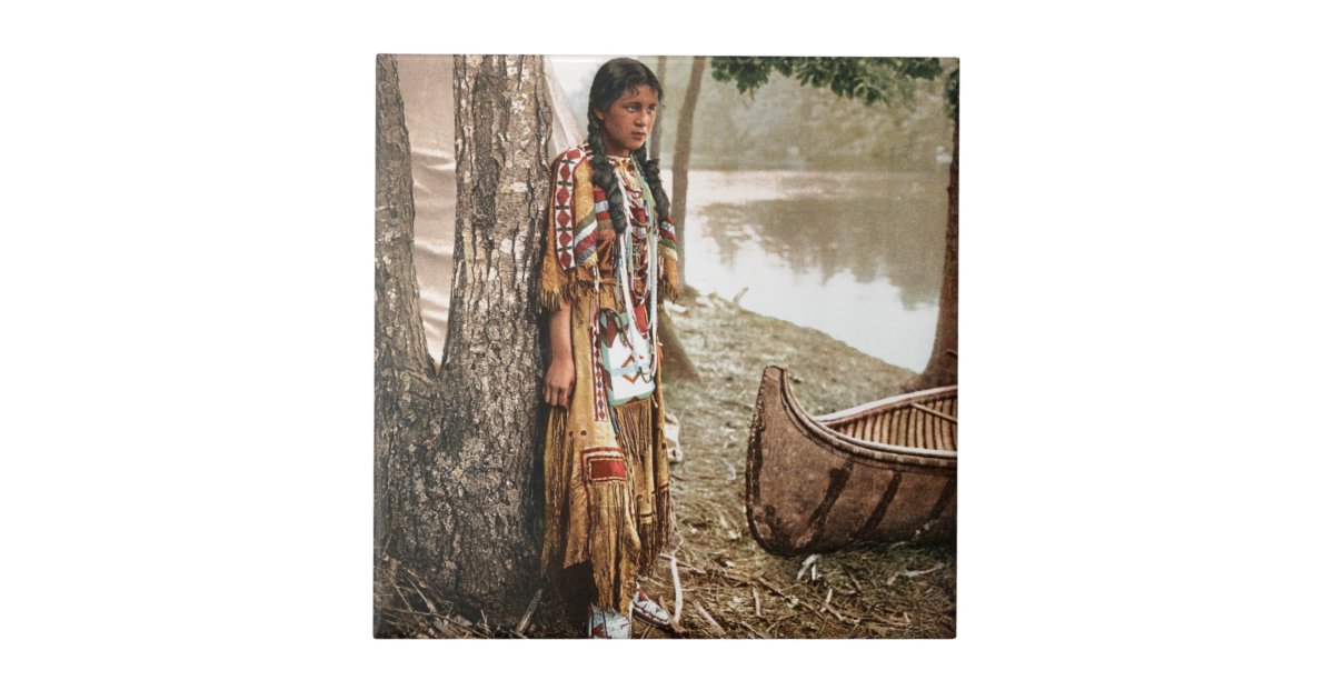 Minnehaha 1897 Native American Hiawatha Vintage Tile | Zazzle