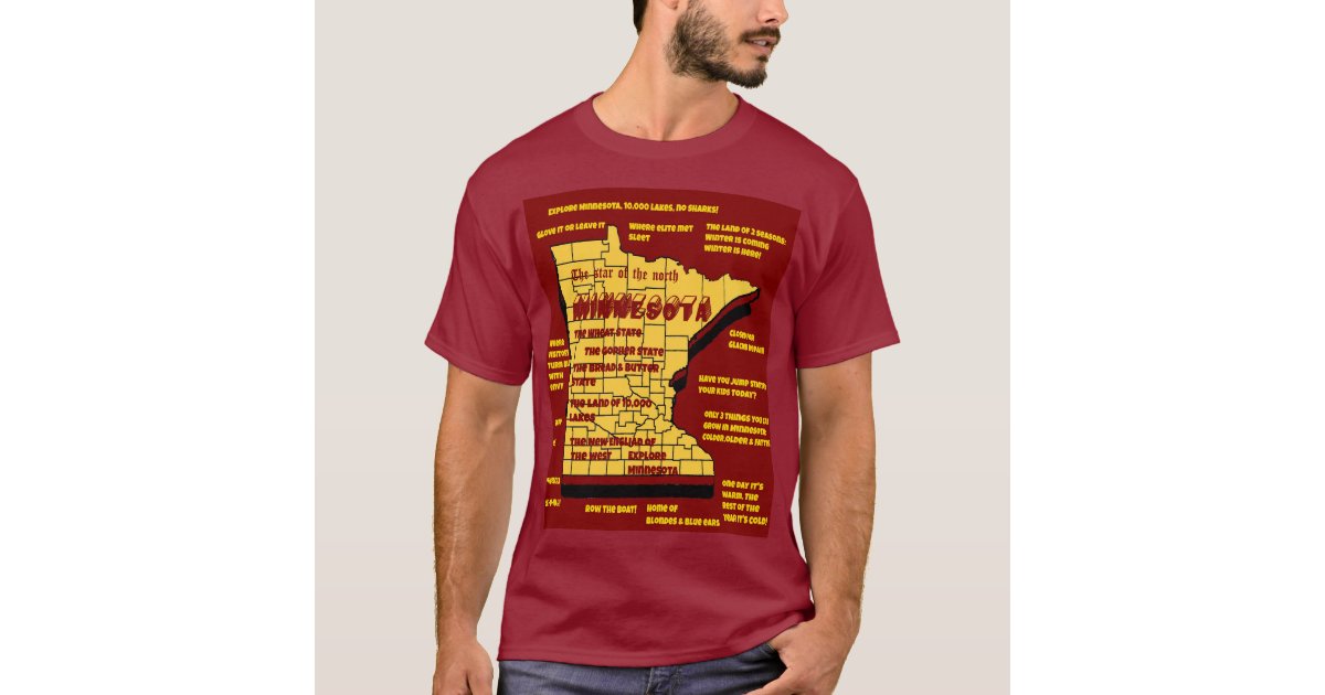 Minnesota 3d map design T-Shirt | Zazzle