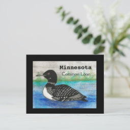 Minnesota Common Loon State Bird Postcard | Zazzle
