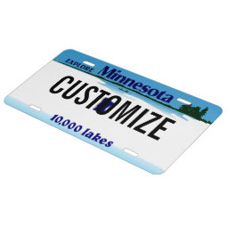Minnesota Custom License Plate | Zazzle