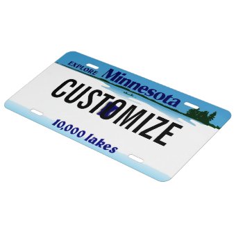 Minnesota Custom License Plate | Zazzle
