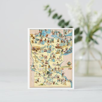 Minnesota Funny Vintage Map Postcard | Zazzle