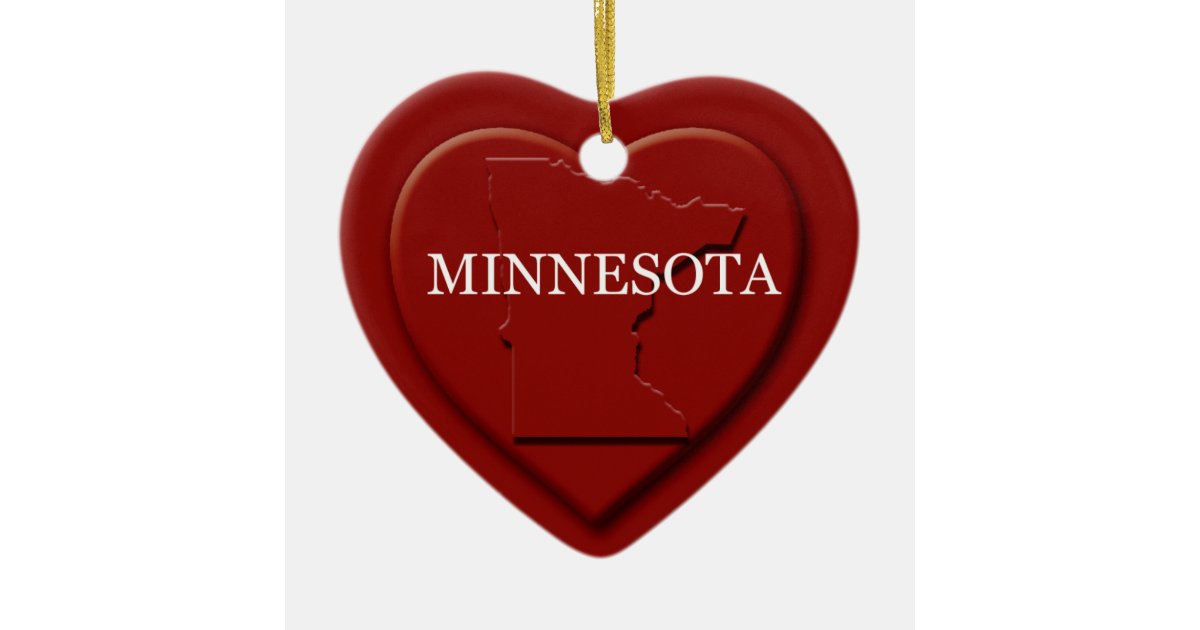 Minnesota Heart Map Christmas Ornament | Zazzle
