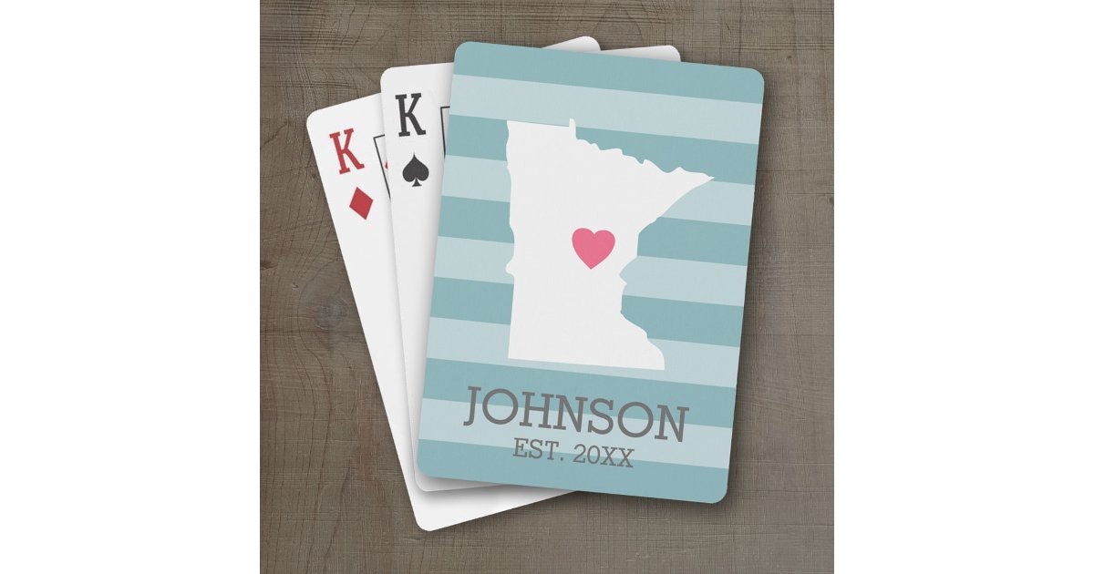 Minnesota Home State City Map - Custom Wedding Playing Cards | Zazzle