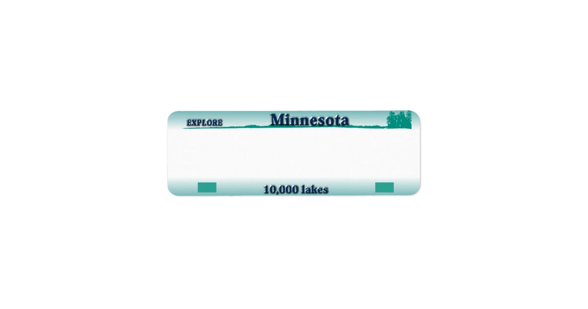 Minnesota License Plate Address Label | Zazzle