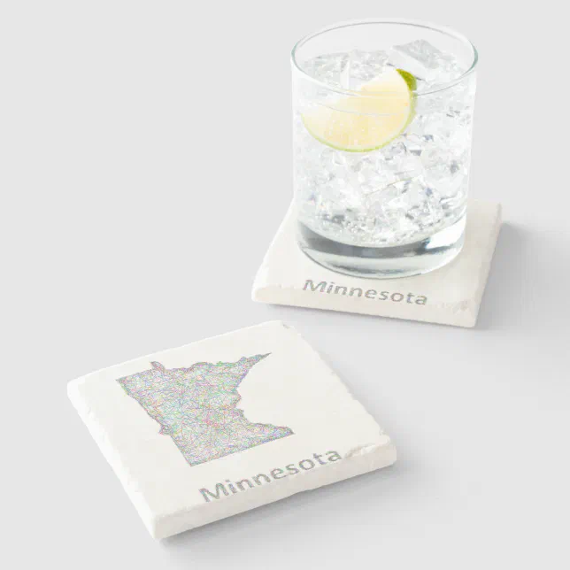 Minnesota map stone coaster | Zazzle