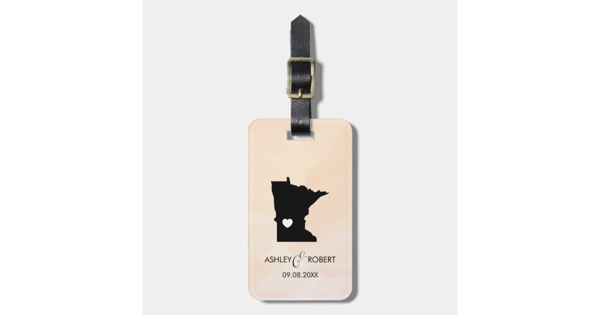 Minnesota Map Wedding Luggage Tag, Couple's Name Tag | Zazzle