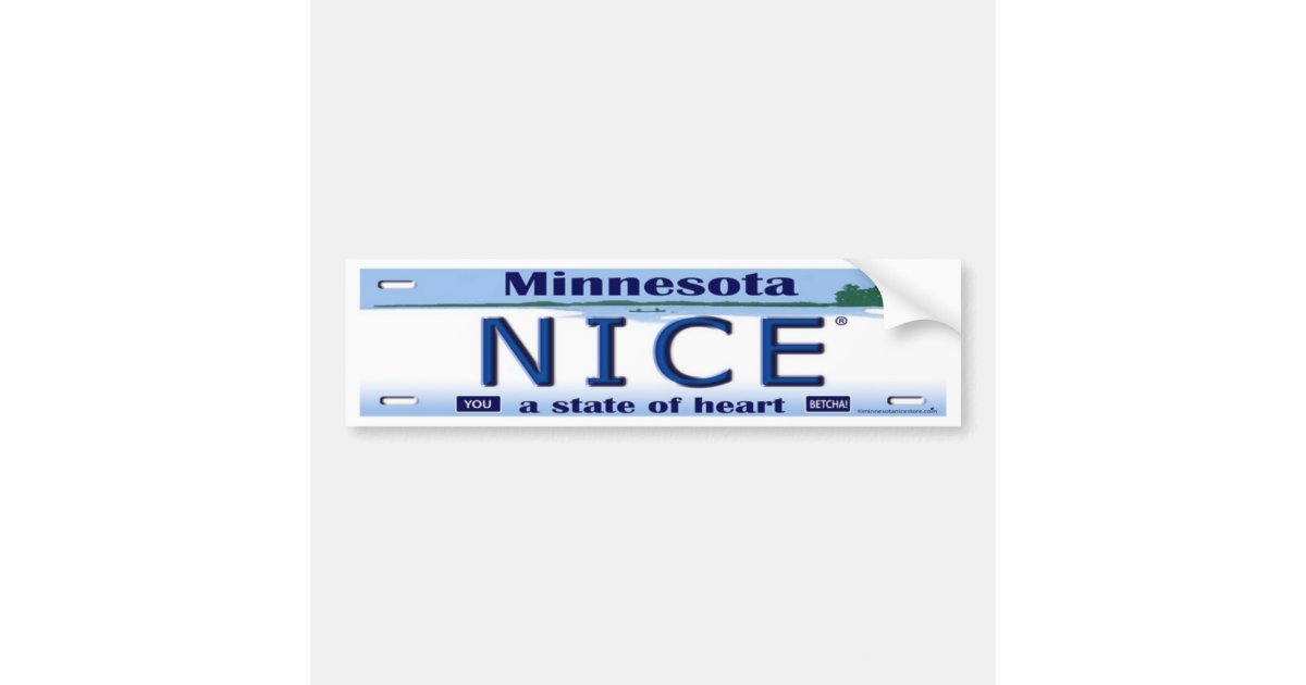 Minnesota Nice® Bumper Sticker | Zazzle