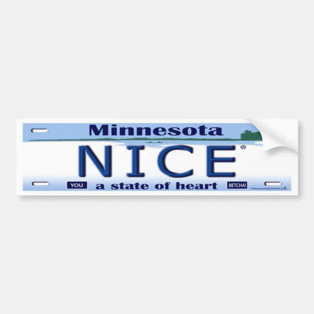 Minnesota Nice® Bumper Sticker | Zazzle