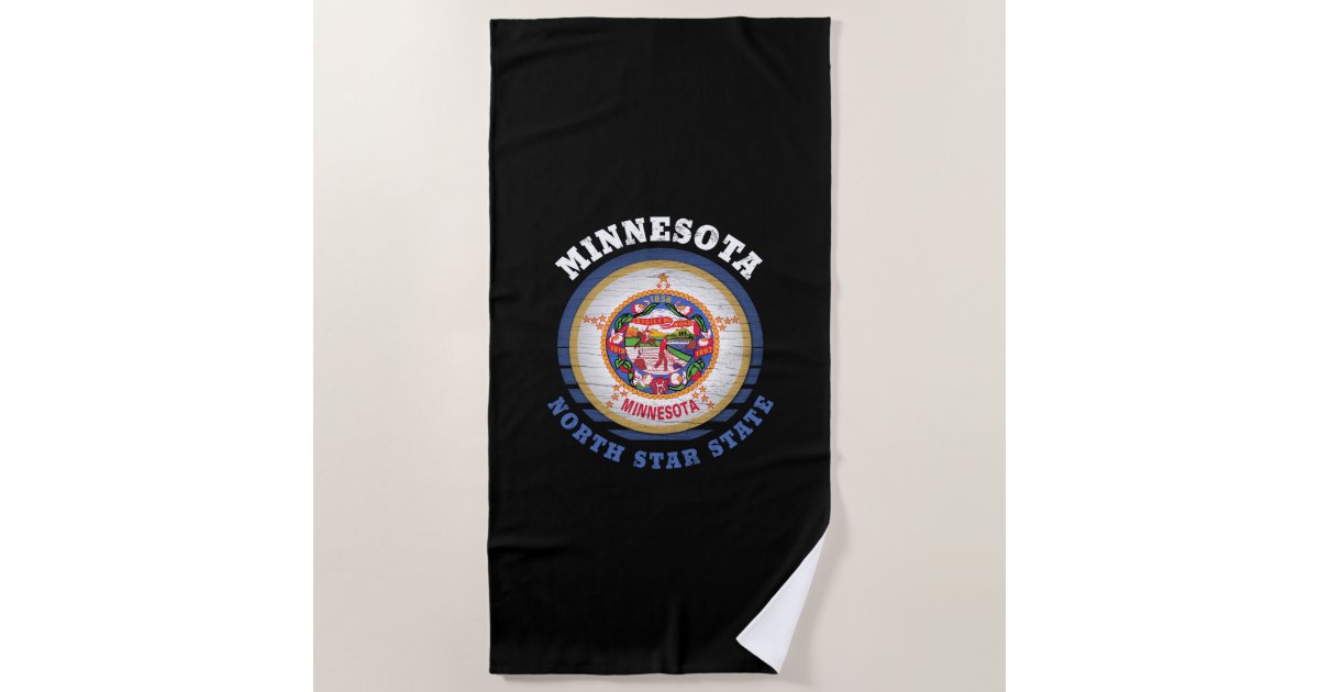 MINNESOTA NORTH STAR STATE FLAG BEACH TOWEL | Zazzle