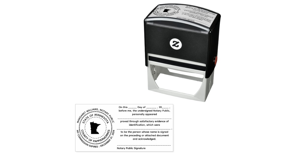 Minnesota Notary Public Acknowledgement Stamp | Zazzle