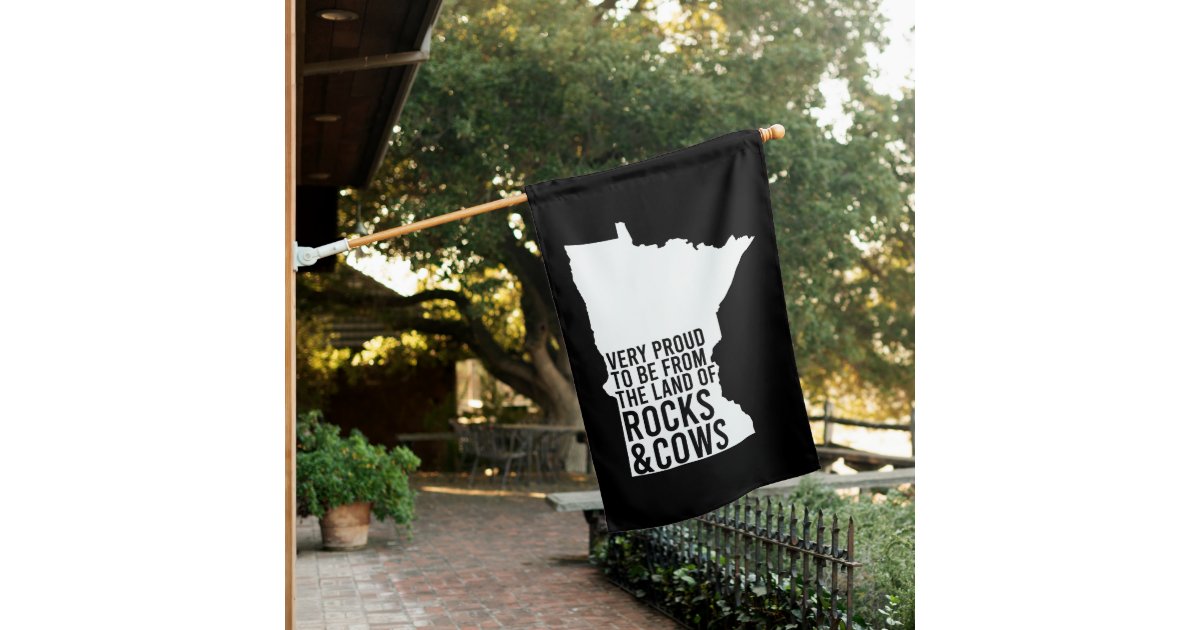 Minnesota Proud Rocks and Cows Funny House Flag | Zazzle