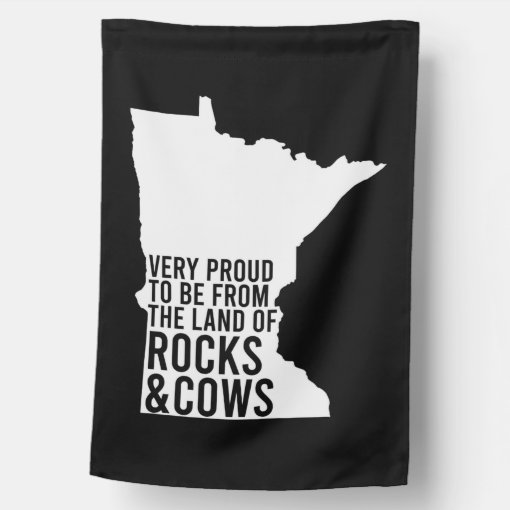 Minnesota Proud Rocks and Cows Funny House Flag | Zazzle