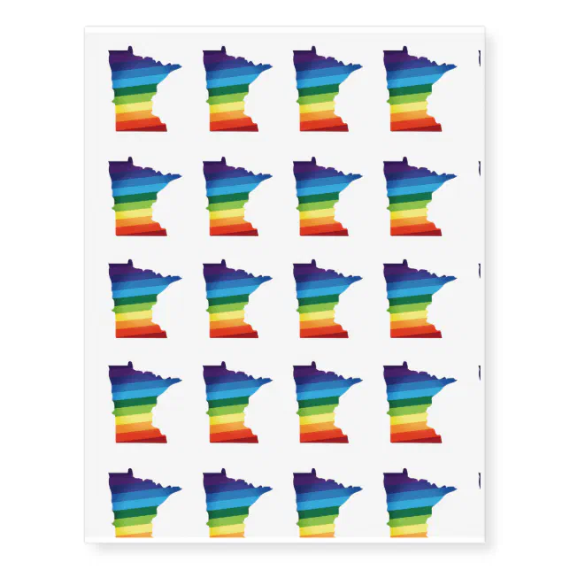 Minnesota Rainbow Flag LGBT Pride Temporary Tattoos | Zazzle