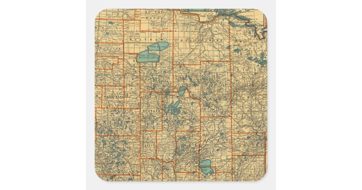 Minnesota road map square sticker | Zazzle