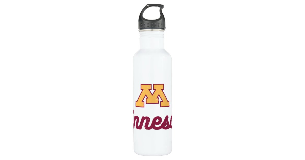 Minnesota | Script Logo Water Bottle | Zazzle