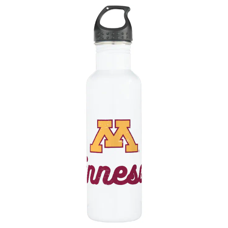 Minnesota | Script Logo Water Bottle | Zazzle
