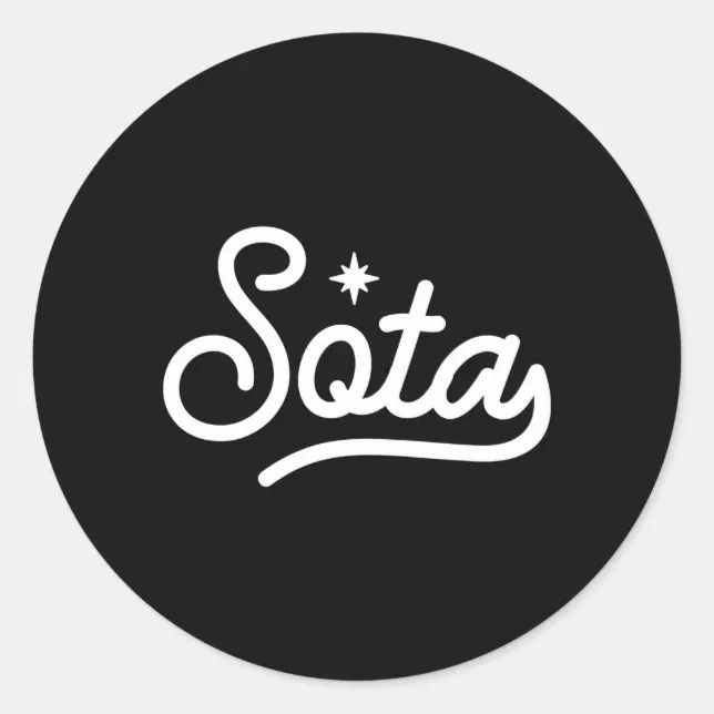 Minnesota Sota Script North Star State Classic Round Sticker | Zazzle