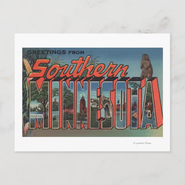 Minnesota (Southern) - Large Letter Scenes Postcard | Zazzle