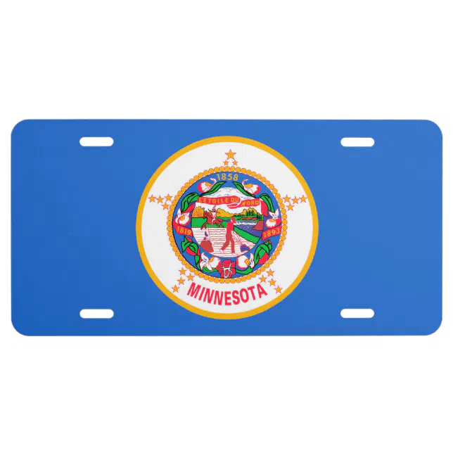 Minnesota State Flag Design Decor License Plate | Zazzle