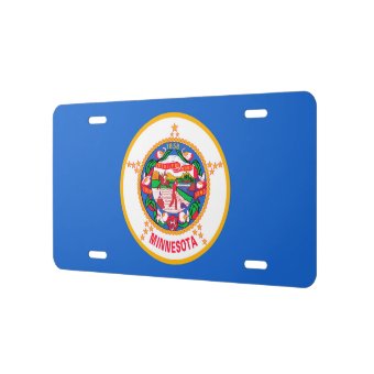 Minnesota State Flag Design Decor License Plate | Zazzle