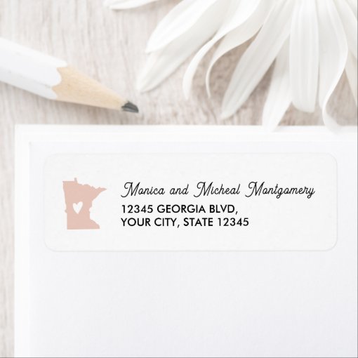 MINNESOTA State Map with Heart - ANY COLOR Label | Zazzle