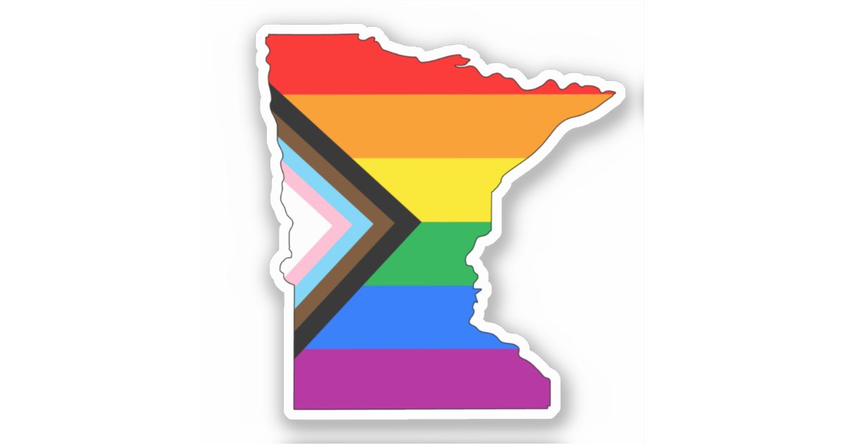 Minnesota State Pride LGBTQ Progress Pride Sticker | Zazzle