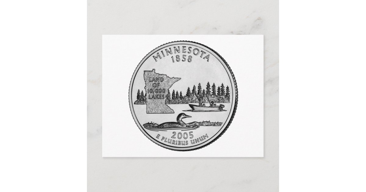 Minnesota State Quarter Postcard | Zazzle