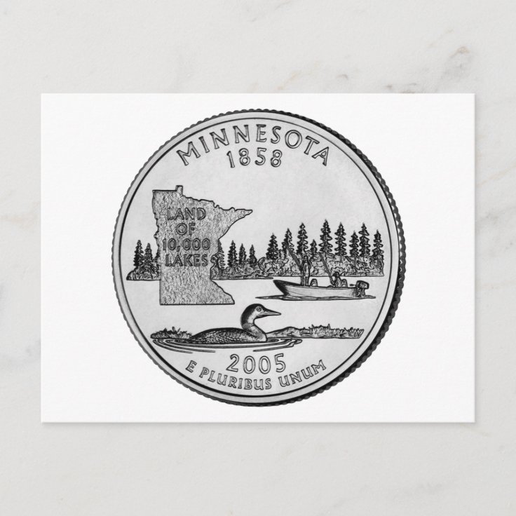 Minnesota State Quarter Postcard | Zazzle