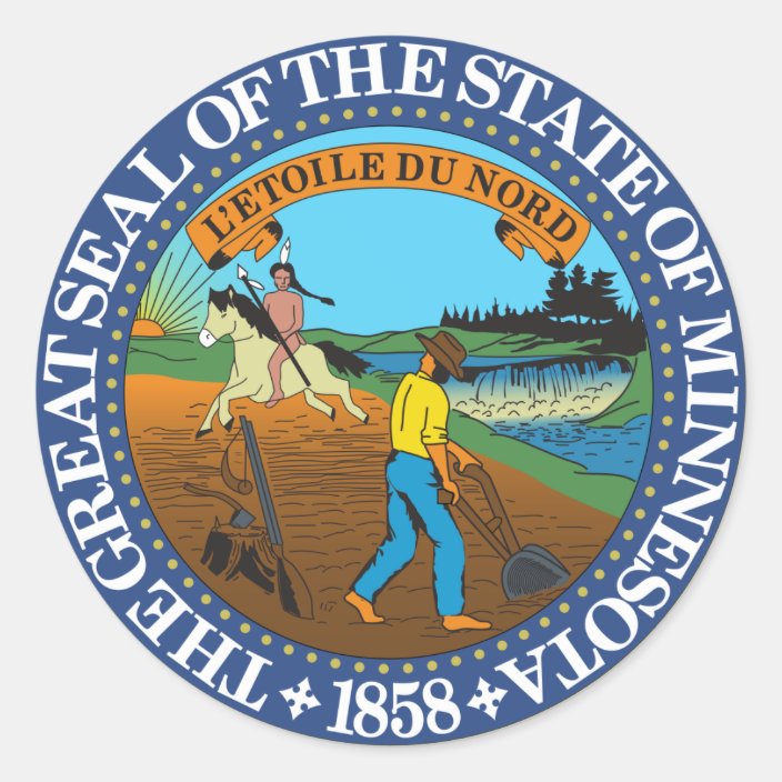 Minnesota State Seal Sticker | Zazzle.com