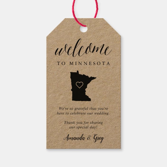 Minnesota Wedding Welcome Gift Tags | Zazzle.com