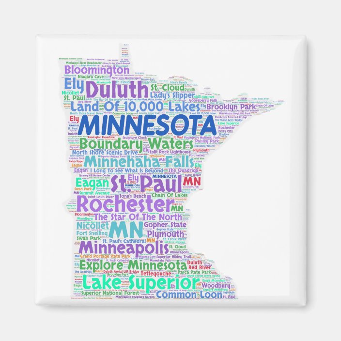 Minnesota Word Cloud Magnet | Zazzle.com