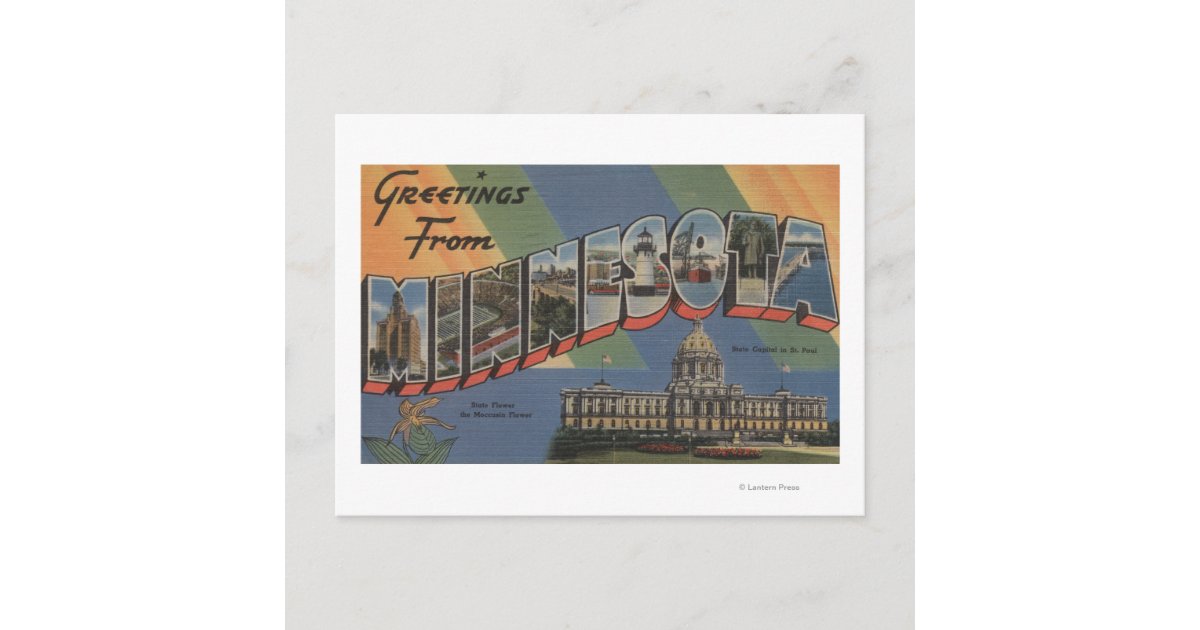 MinnesotaLarge Letter ScenesMinnesota Postcard | Zazzle