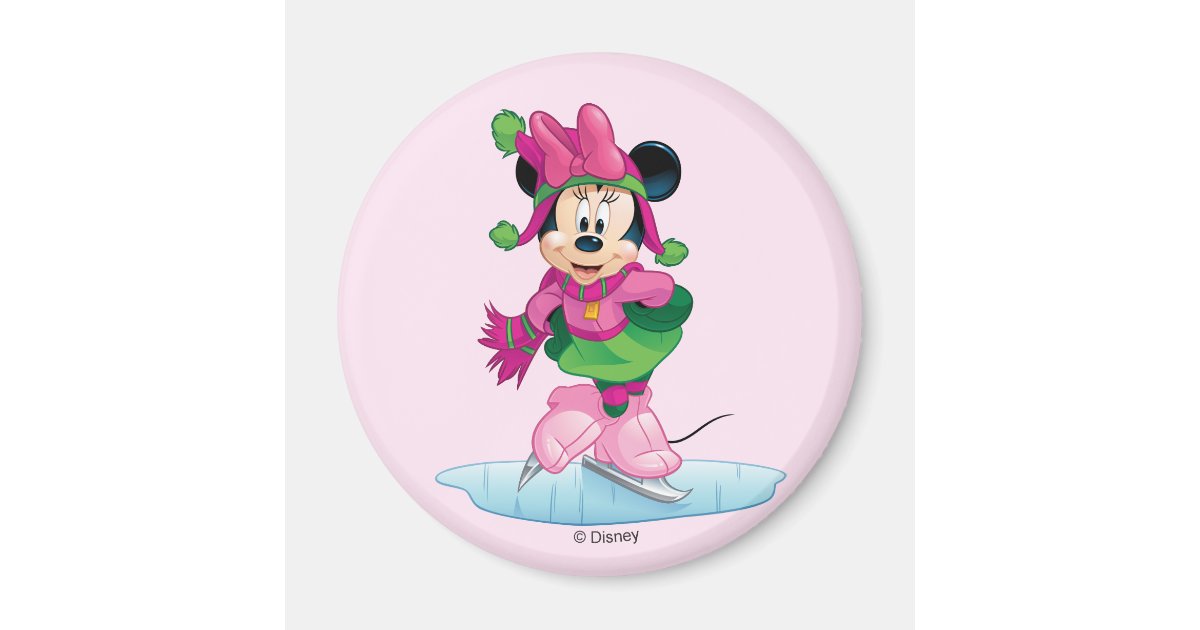 Minnie Ice Skating Magnet | Zazzle