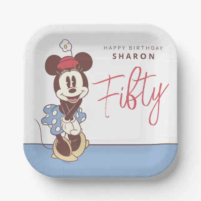 Minnie Mouse 50th Birthday Paper Plates | Zazzle