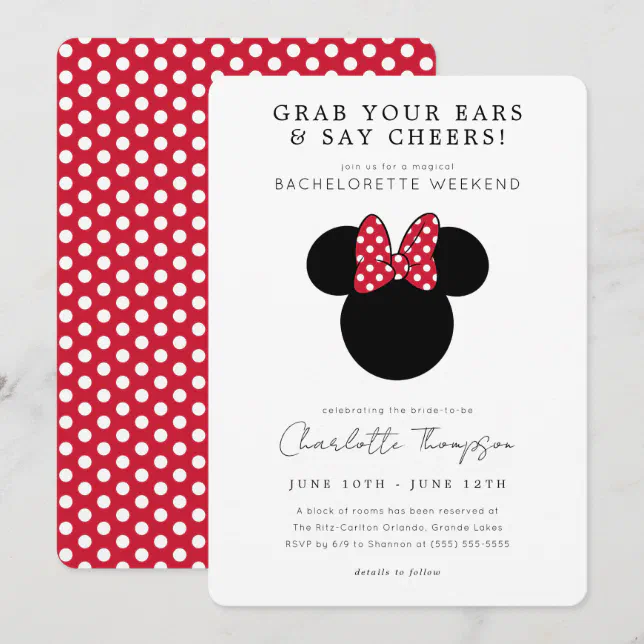 Minnie Mouse Bachelorette Party Weekend Invitation | Zazzle