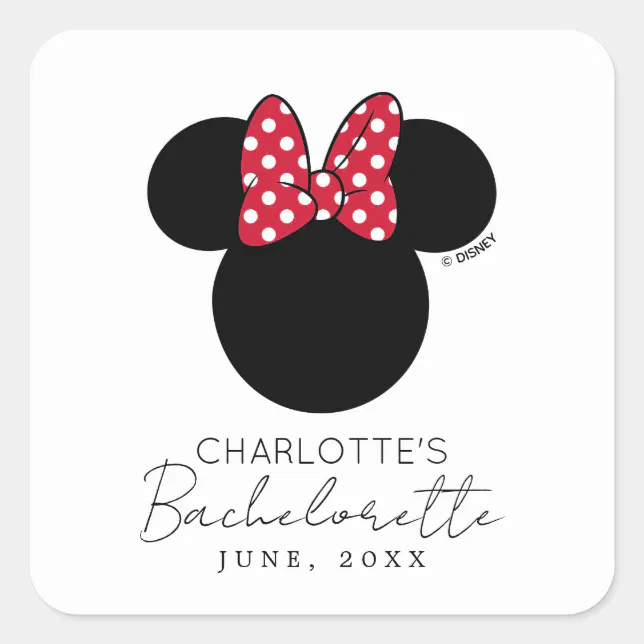 Minnie Mouse Bachelorette Party Weekend Square Sticker | Zazzle