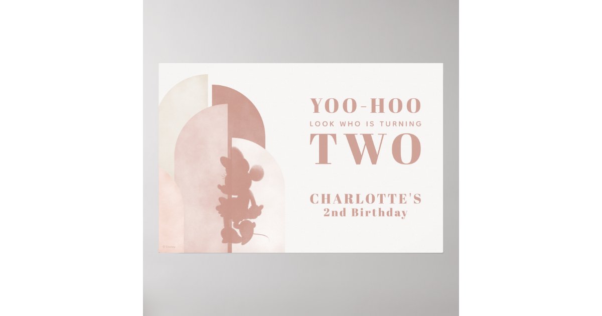 Minnie Mouse Boho Birthday Poster | Zazzle