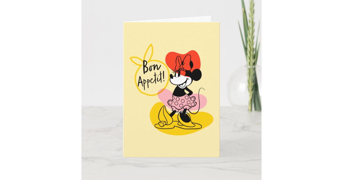 Minnie Mouse | Bon Appetit! Card | Zazzle