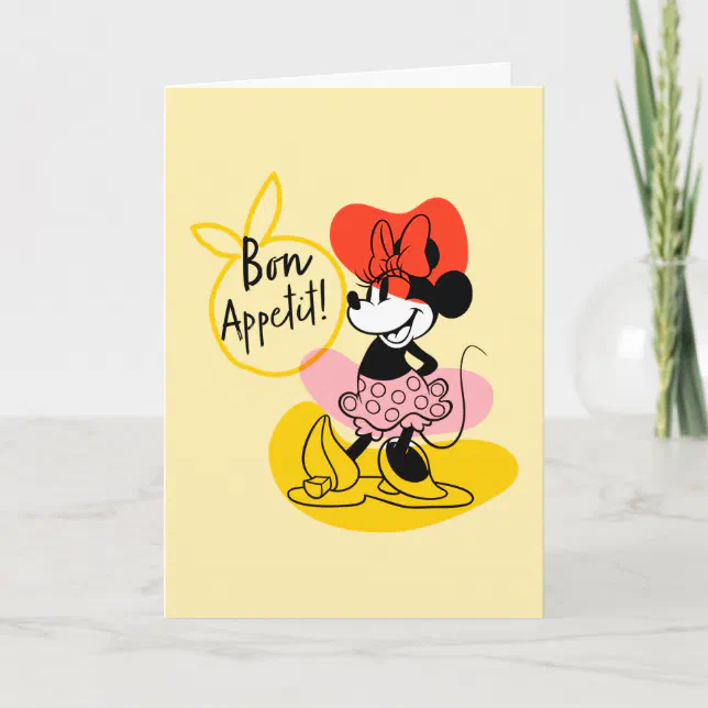Minnie Mouse | Bon Appetit! Card | Zazzle