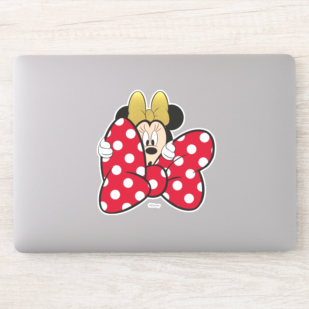 Minnie Mouse | Bow Tie Sticker | Zazzle